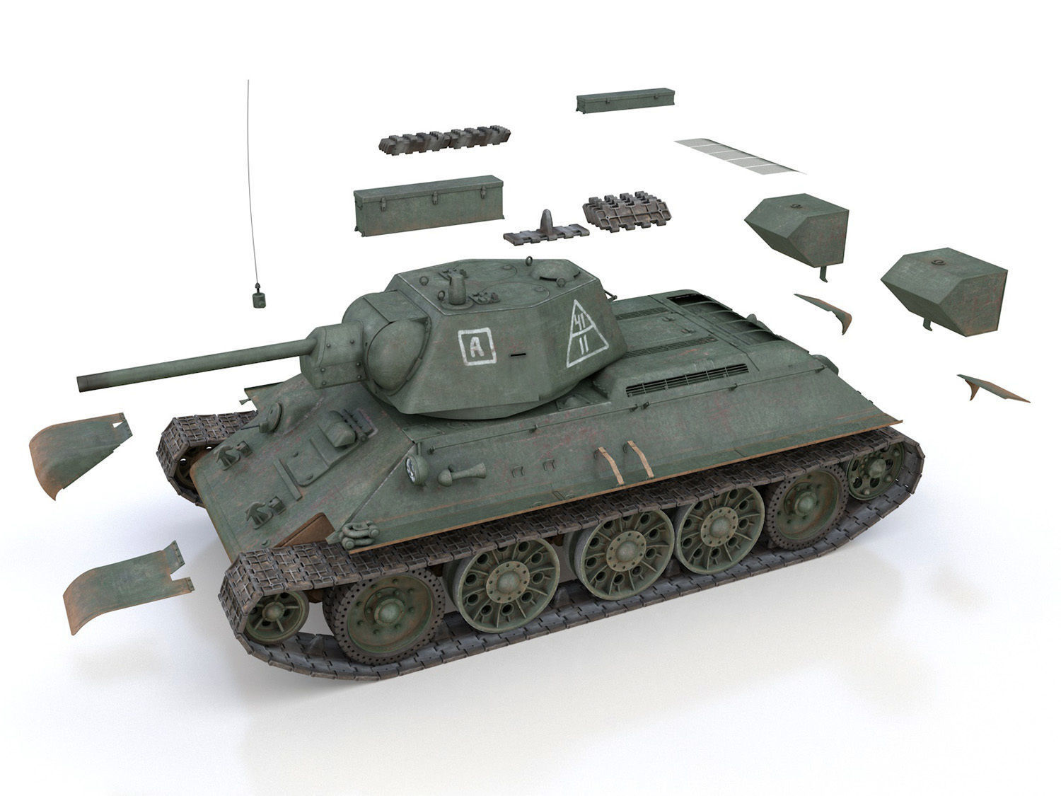 T-34-76 - Model 1942 - Soviet medium tank - 11 3D model | CGTrader
