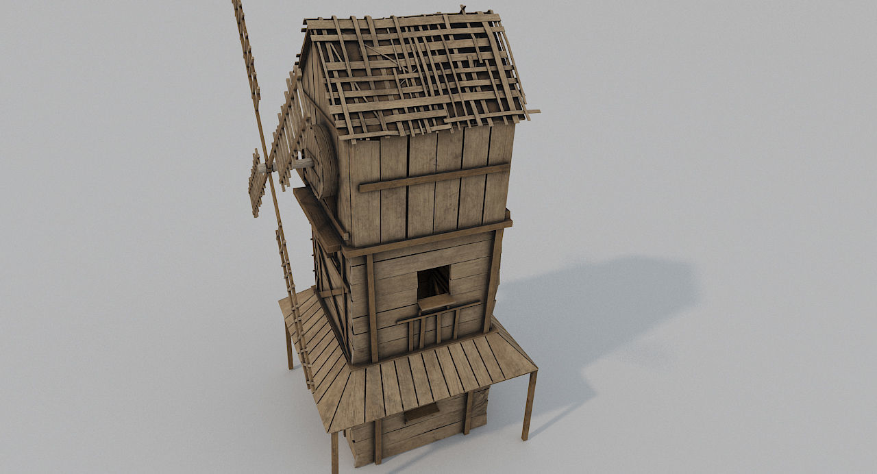 3D model Medieval Wooden Windmill PBR VR / AR / low-poly | CGTrader