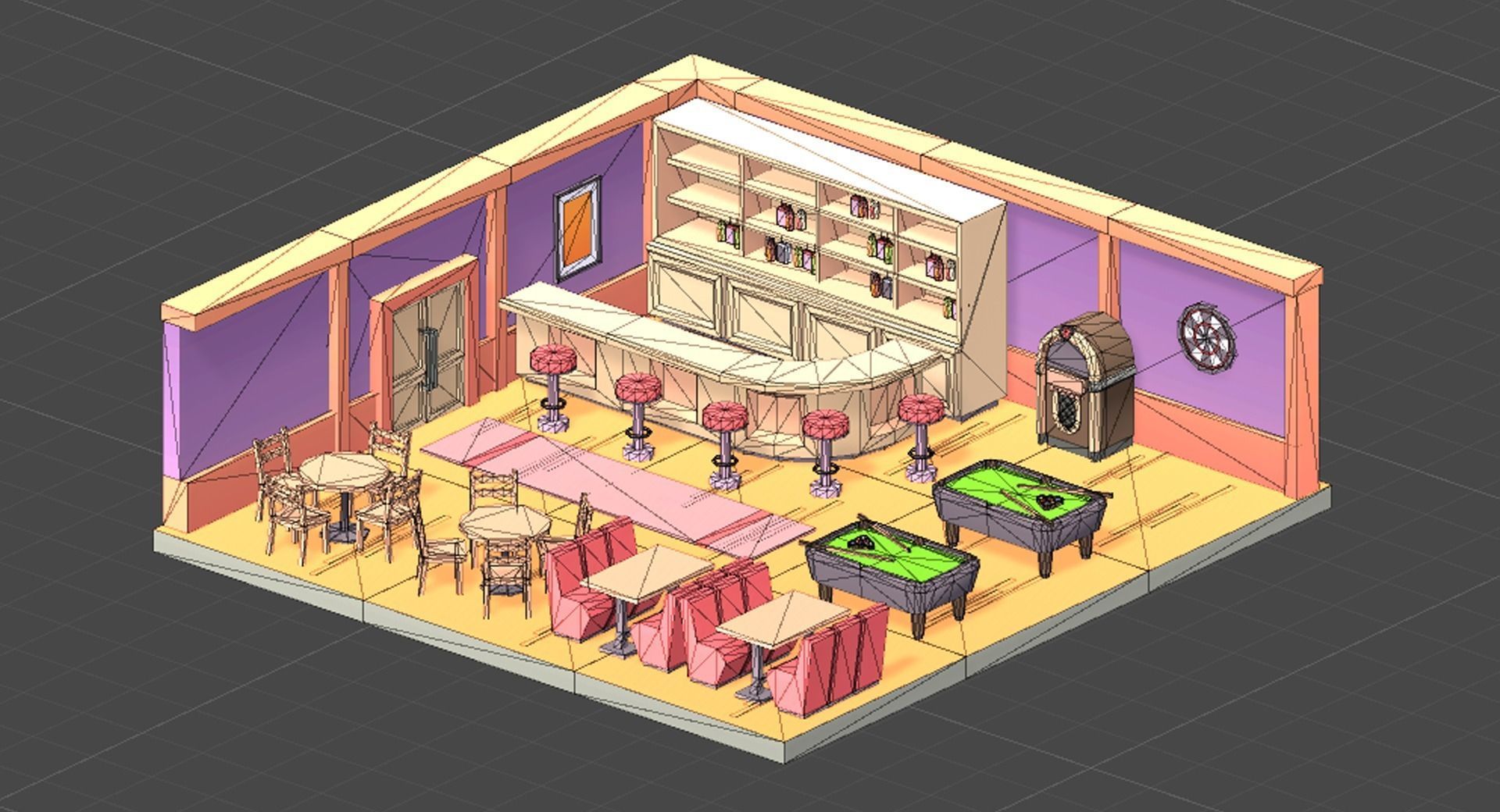 3D model Low Poly Bar Pack VR / AR / low-poly | CGTrader