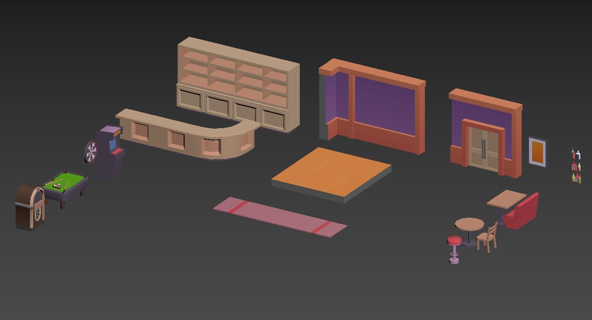 3D model Low Poly Bar Pack VR / AR / low-poly | CGTrader