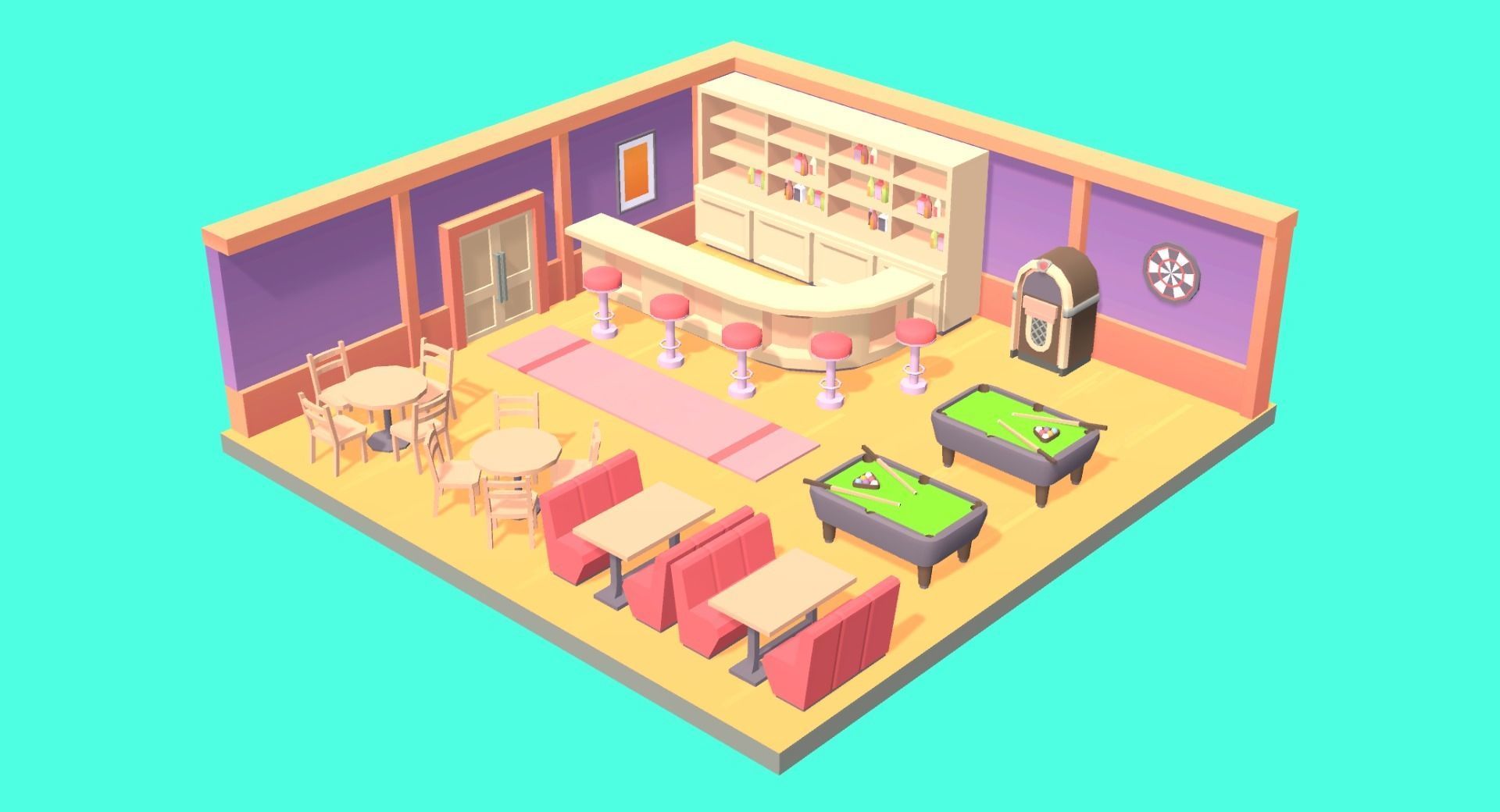 3D model Low Poly Bar Pack VR / AR / low-poly | CGTrader