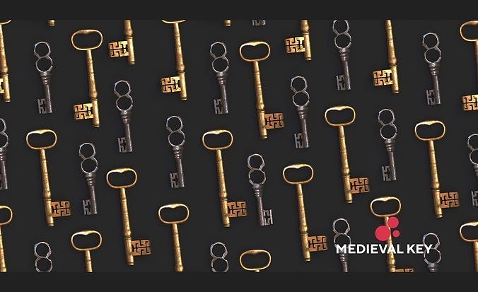 3D model Medieval Keys Set 02 AR low-poly 3D model VR / AR / low-poly ...