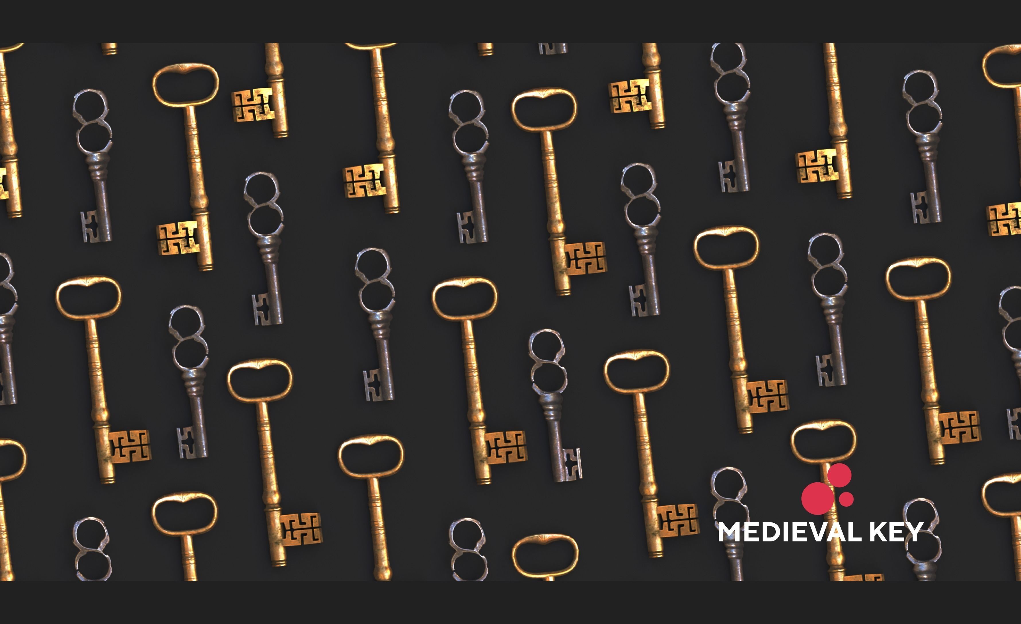 3D model Medieval Keys Set 02 AR low-poly 3D model VR / AR / low-poly ...