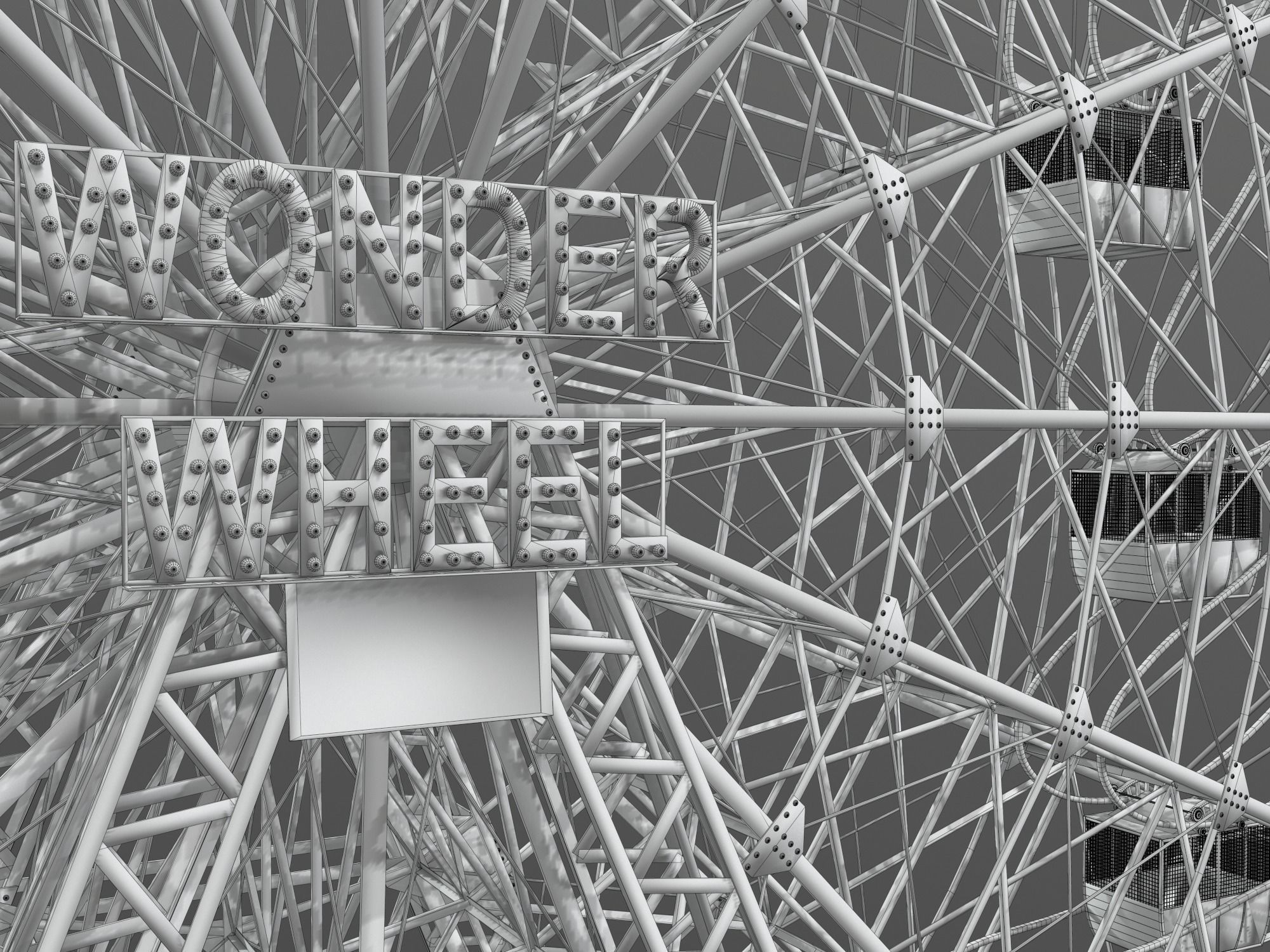 Denos Wonder Wheel Coney Island Carousel 3D model | CGTrader