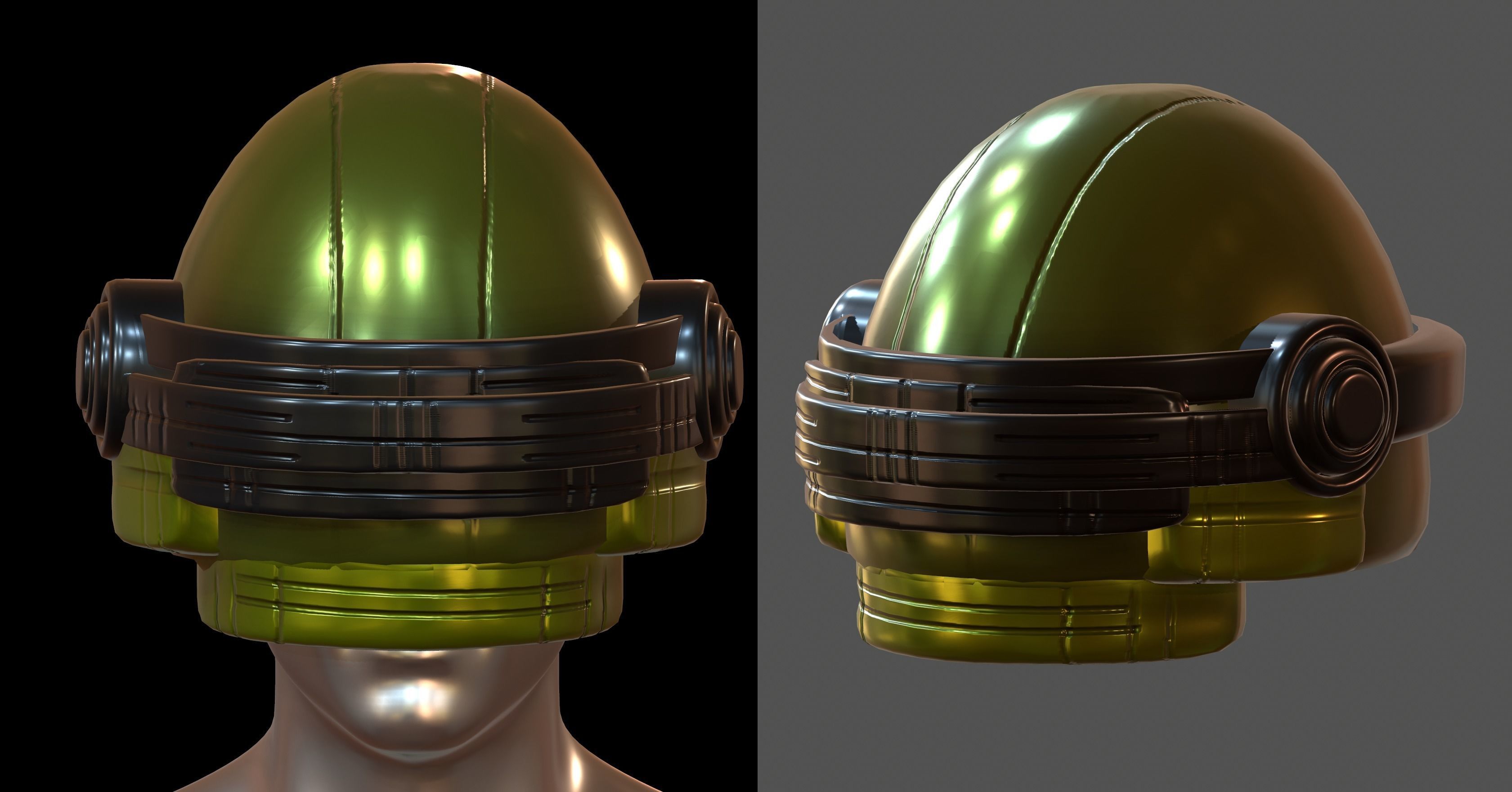 3D model Gas mask future helmet 3d model scifi Low-poly VR / AR / low ...