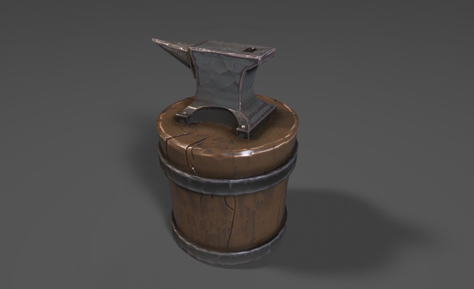 3D model Stylized Anvil with Hammer VR / AR / low-poly | CGTrader