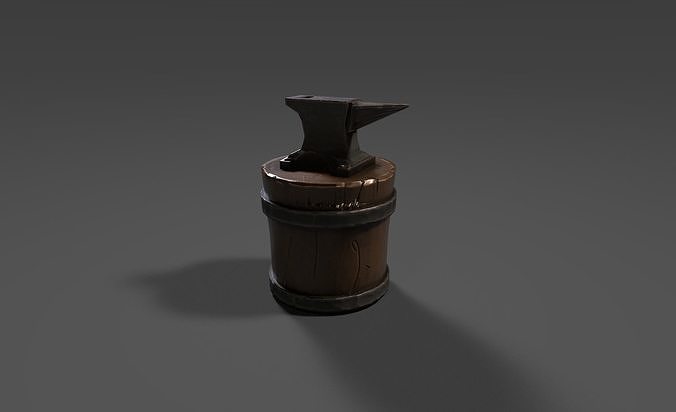 3D model Stylized Anvil with Hammer VR / AR / low-poly | CGTrader