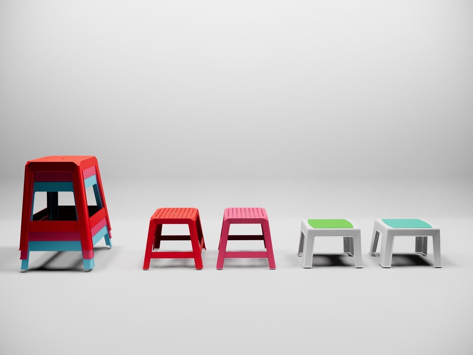 plastic stools 3D model | CGTrader