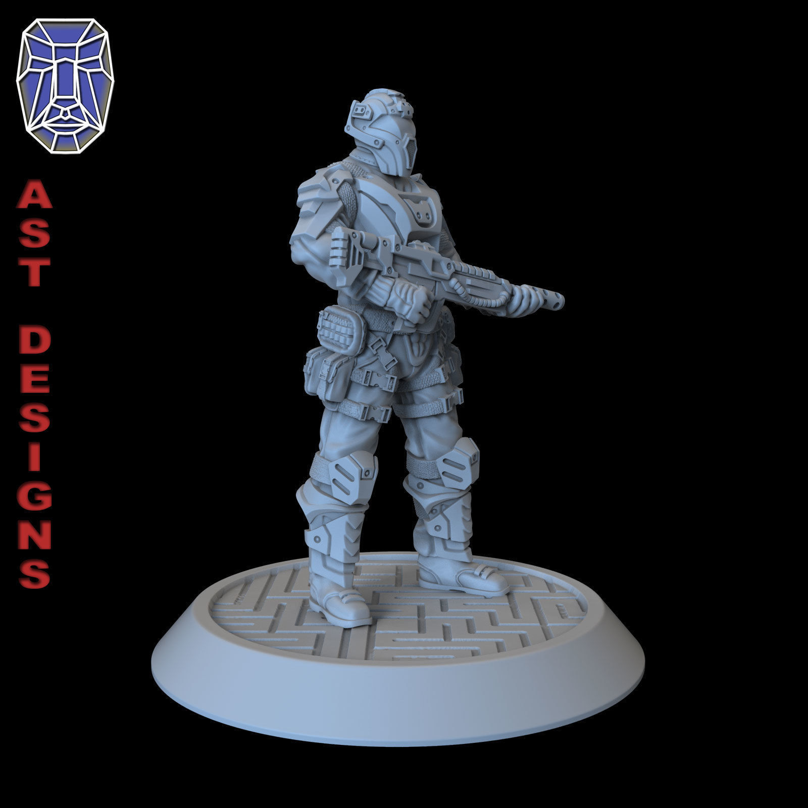 sci fi Miniature 1-0 soldier warrior Miniature 3D model 3D printable ...
