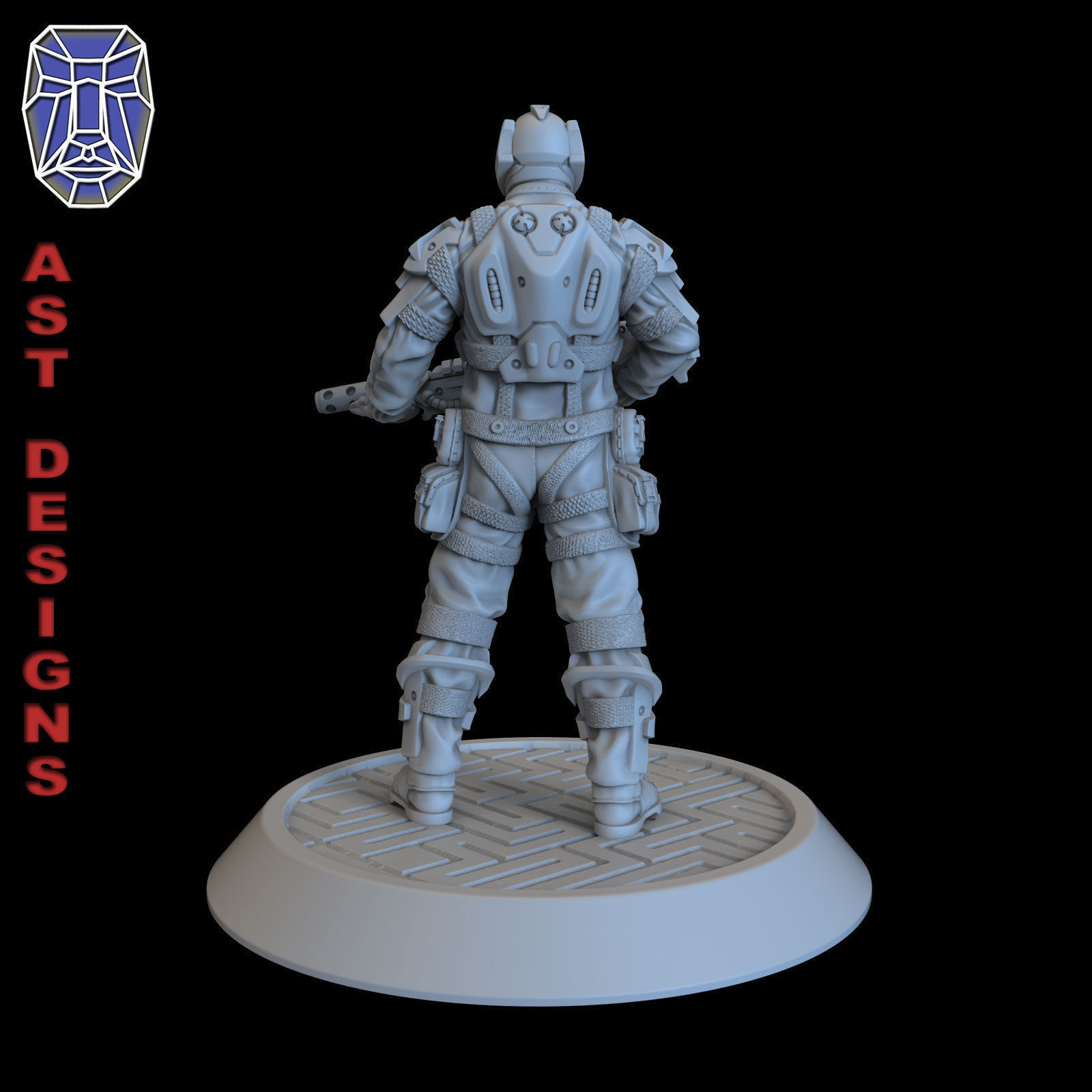 sci fi Miniature 1-0 soldier warrior Miniature 3D model 3D printable ...