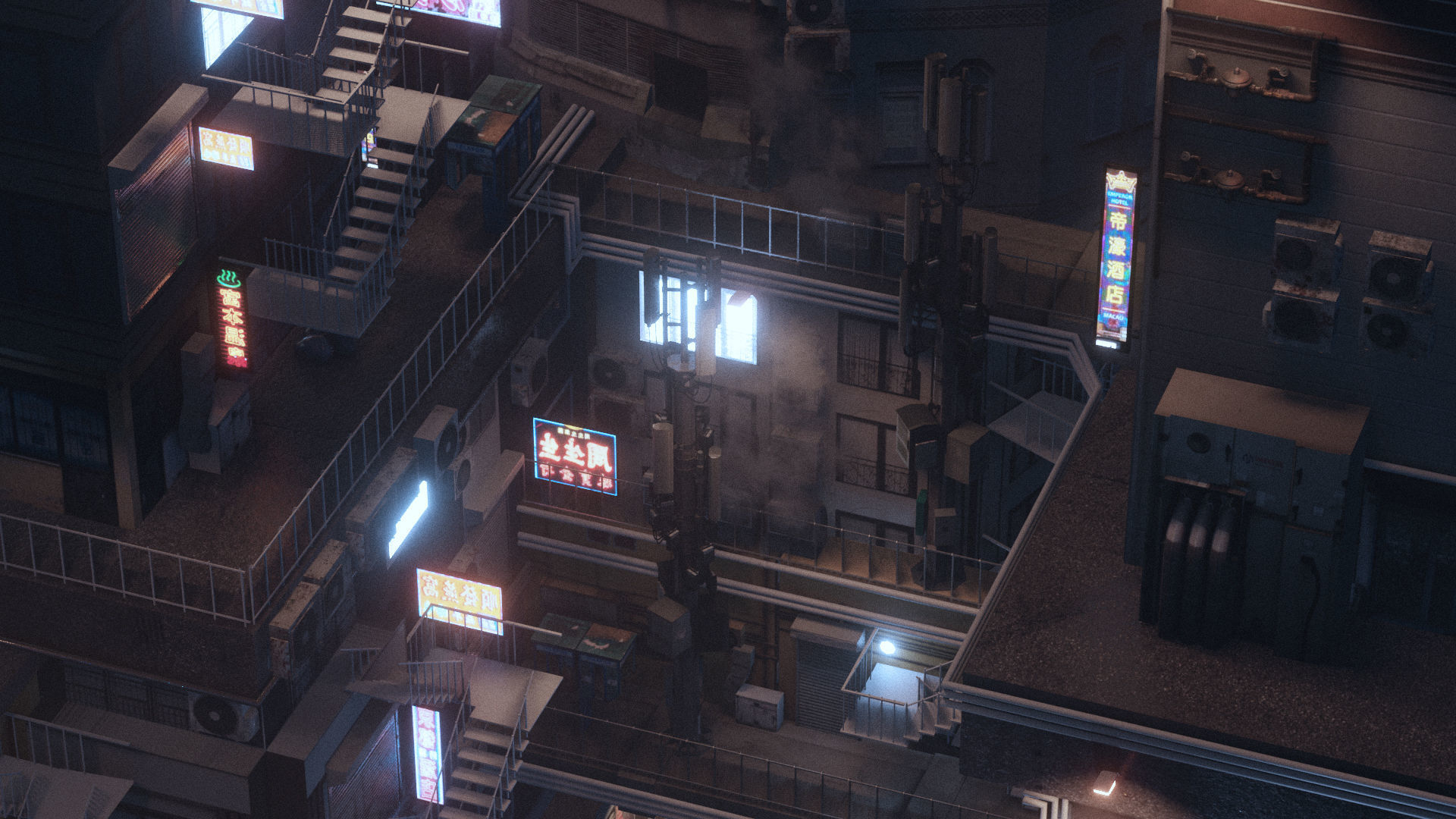 Cyberpunk Theme Environment 3D model | CGTrader