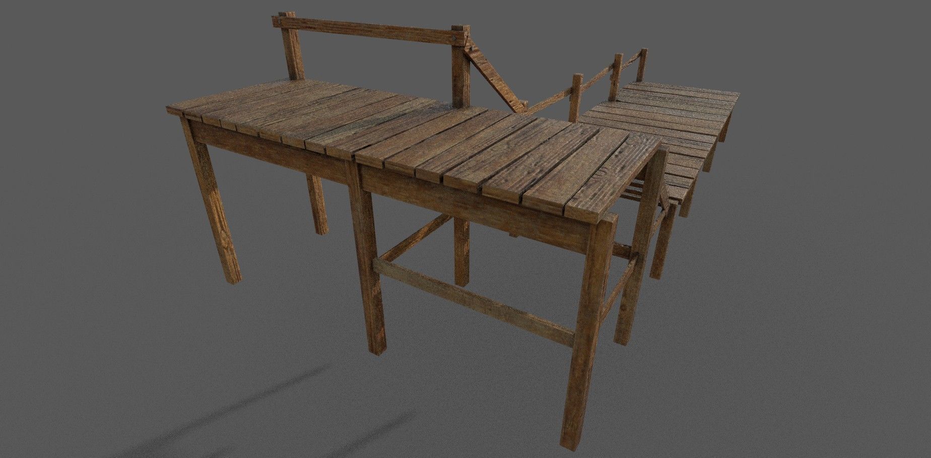 3D model wooden pier Low-poly 3D model VR / AR / low-poly | CGTrader