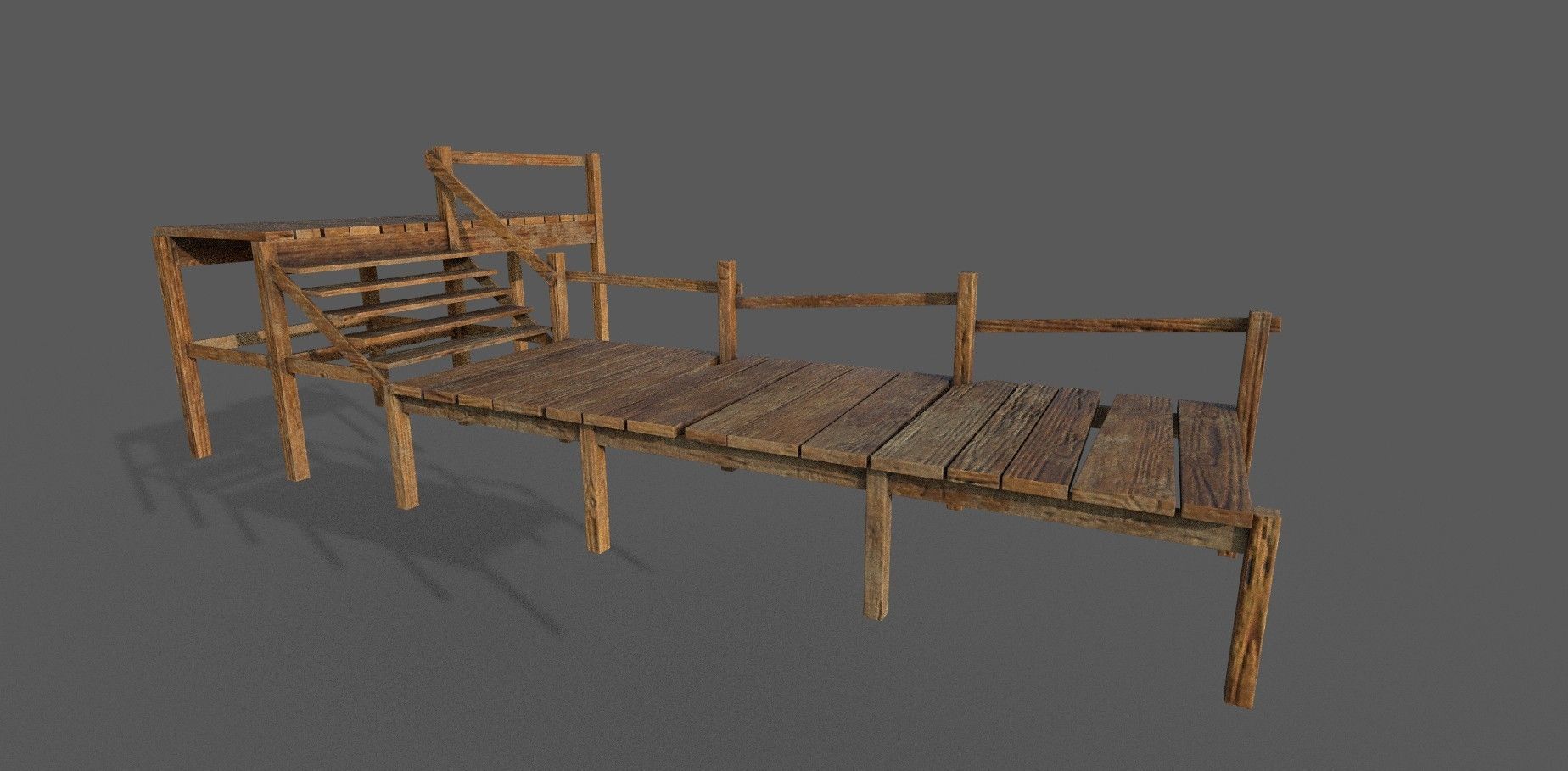 3D model wooden pier Low-poly 3D model VR / AR / low-poly | CGTrader