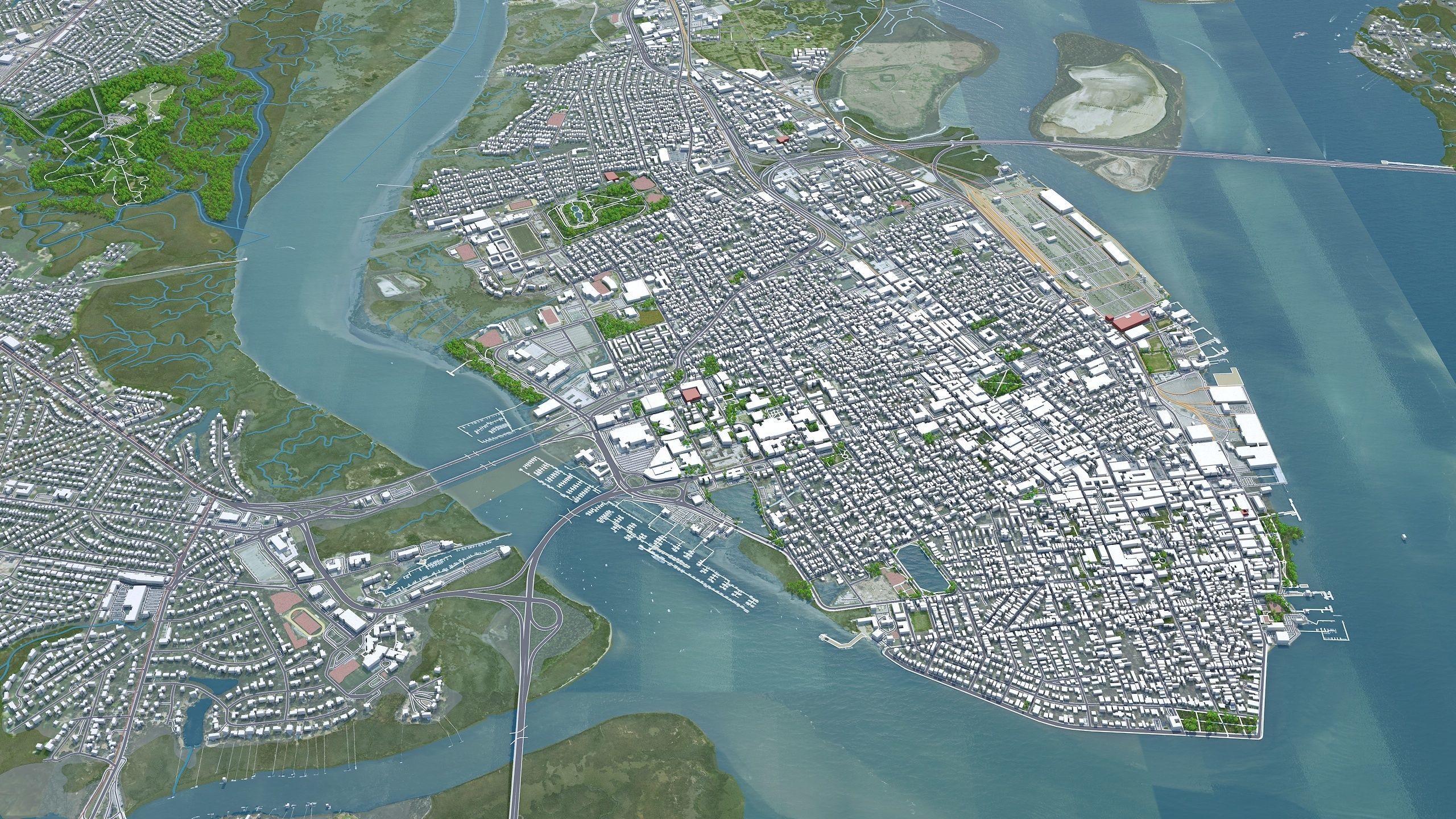 3D model Charleston City in South Carolina USA VR / AR / low-poly ...