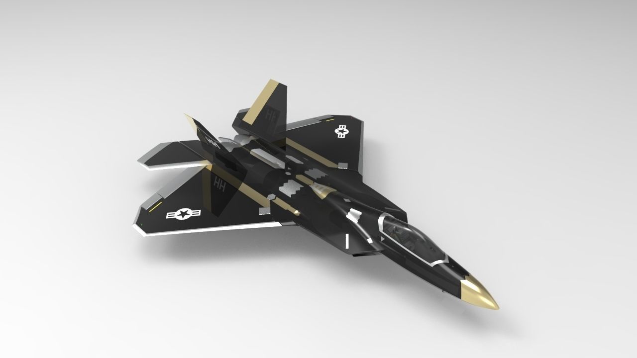 3D model Jet F-22 VR / AR / low-poly | CGTrader
