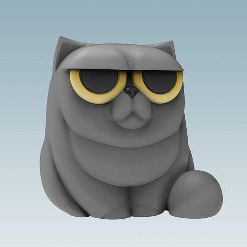 Grumpy Cat - Pen Holder free 3D model 3D printable | CGTrader