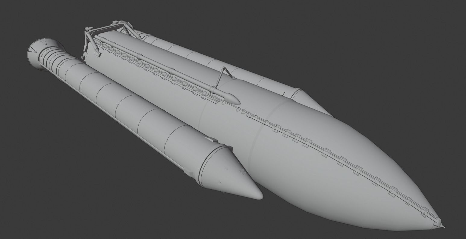 3D model Space Shuttle Launch System with SRBs and External Tank VR ...