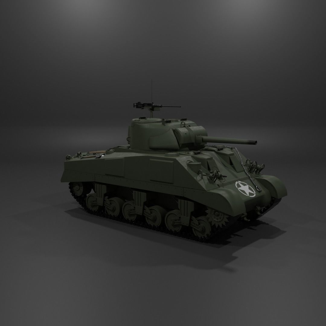 M4 Sherman Medium Tank free 3D model | CGTrader