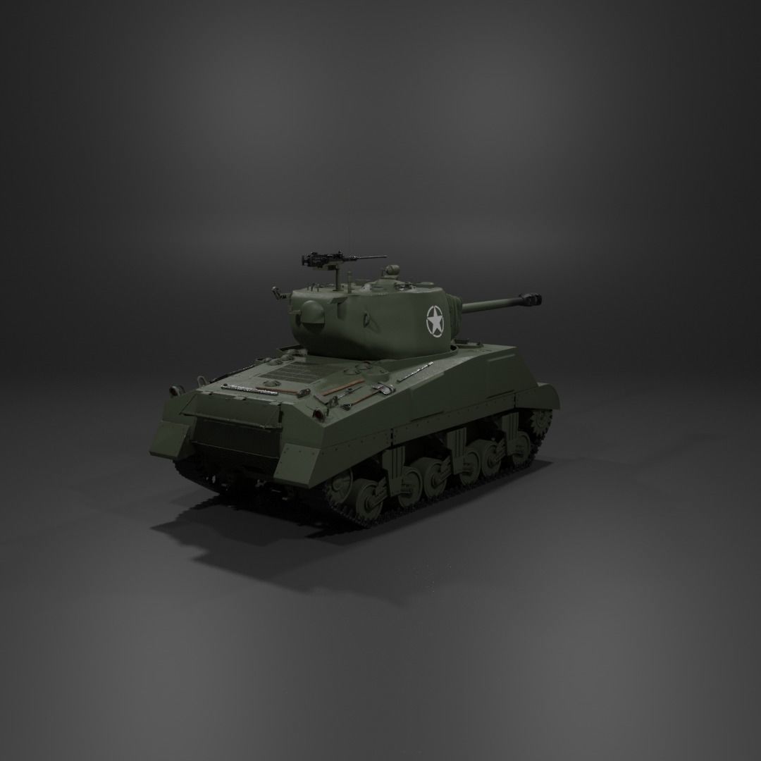 M4A2 76 W Sherman Medium Tank free 3D model | CGTrader