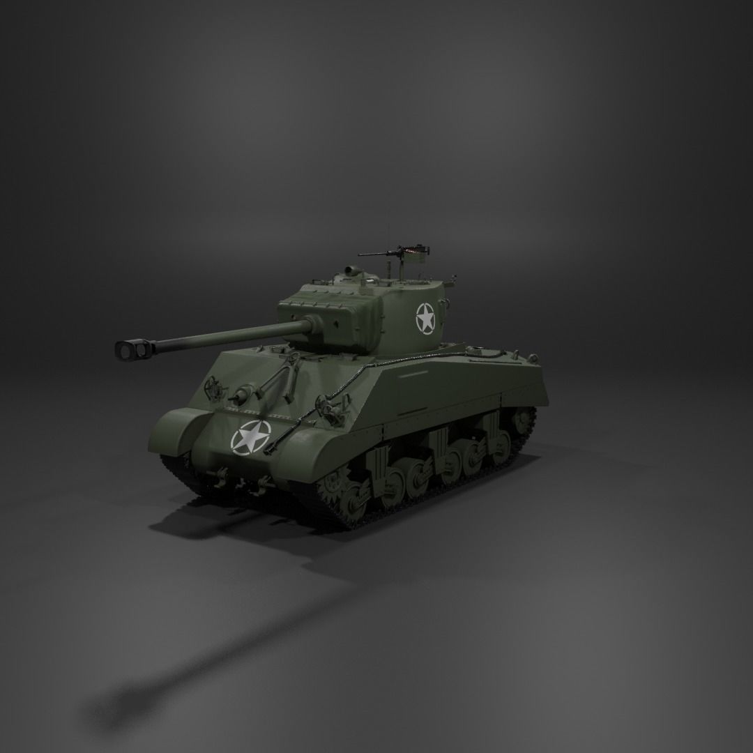 M4A2 76 W Sherman Medium Tank free 3D model | CGTrader
