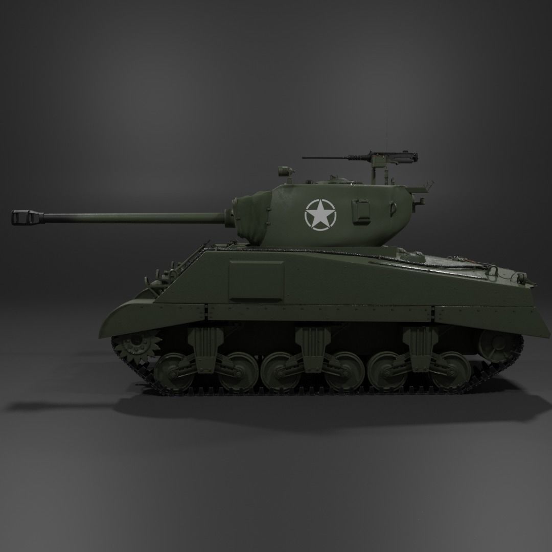 M4A2 76 W Sherman Medium Tank free 3D model | CGTrader
