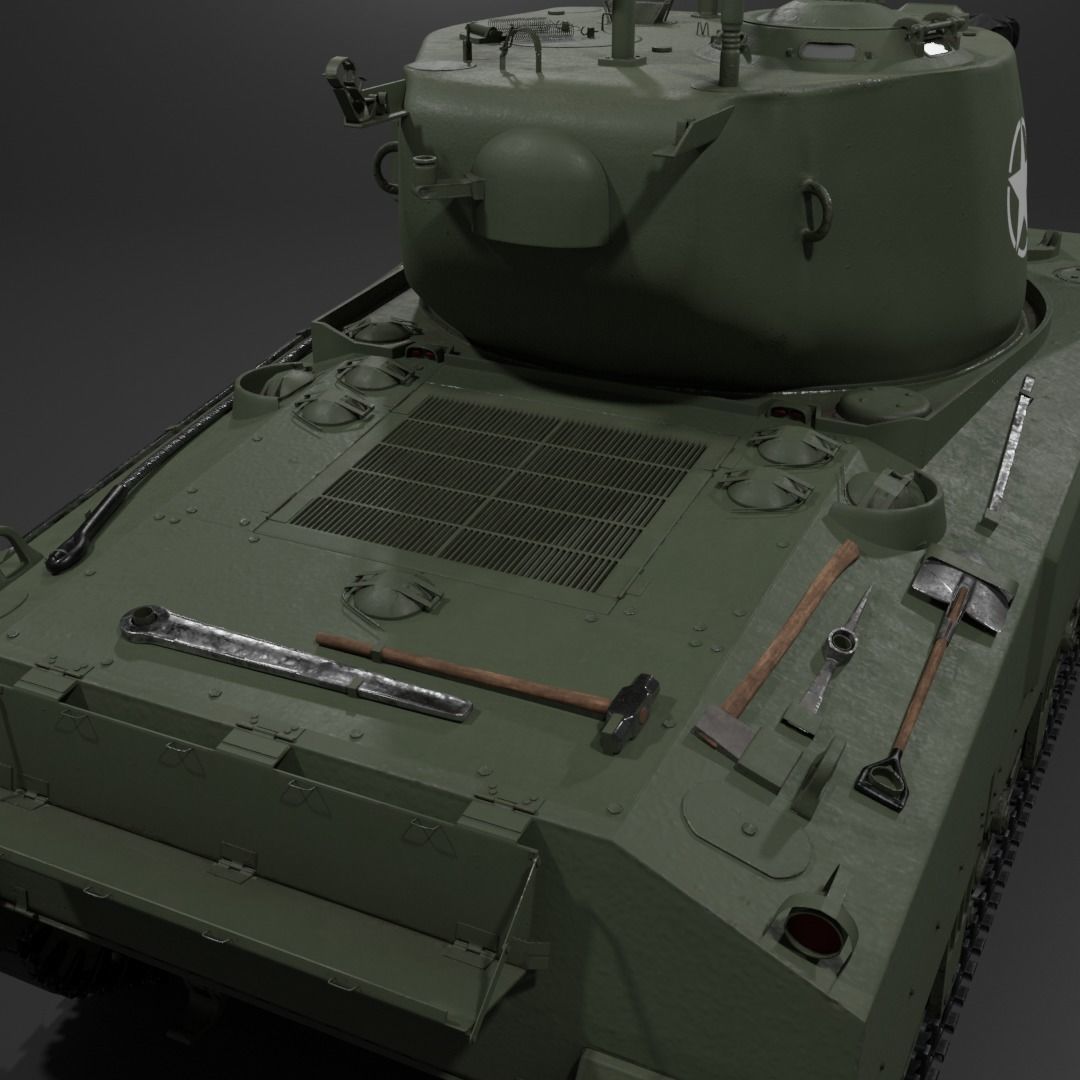 M4A2 76 W Sherman Medium Tank free 3D model | CGTrader