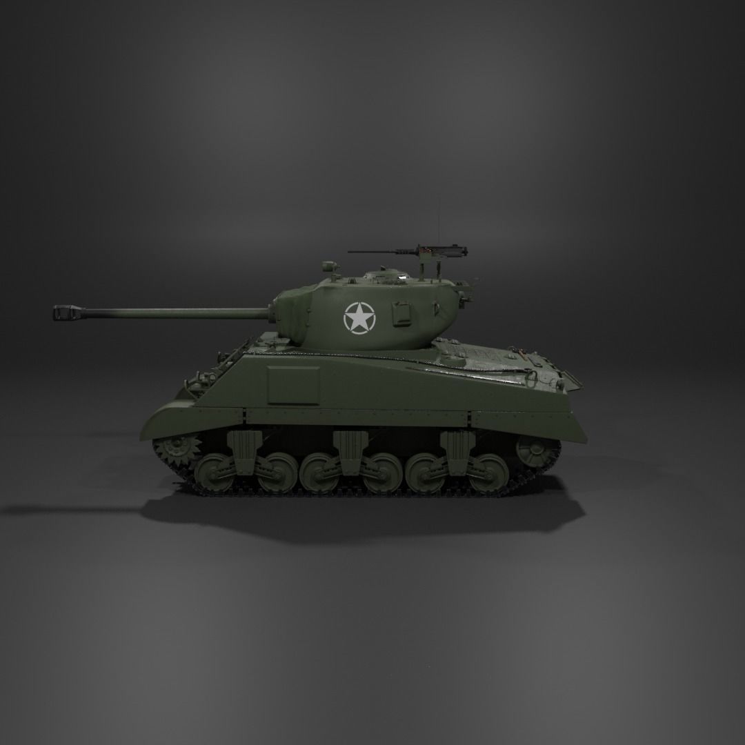 M4A2 76 W Sherman Medium Tank free 3D model | CGTrader