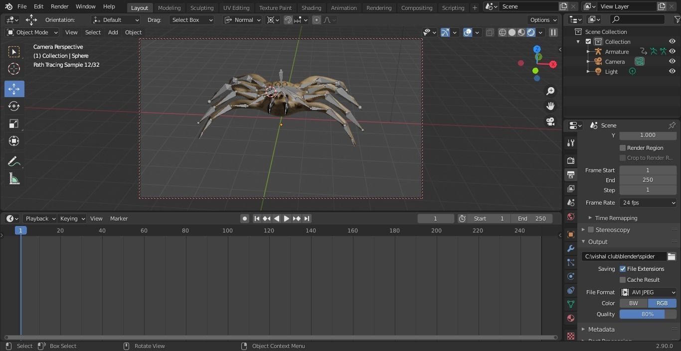 spider computer screen showing free VR / AR / low-poly 3D model rigged ...