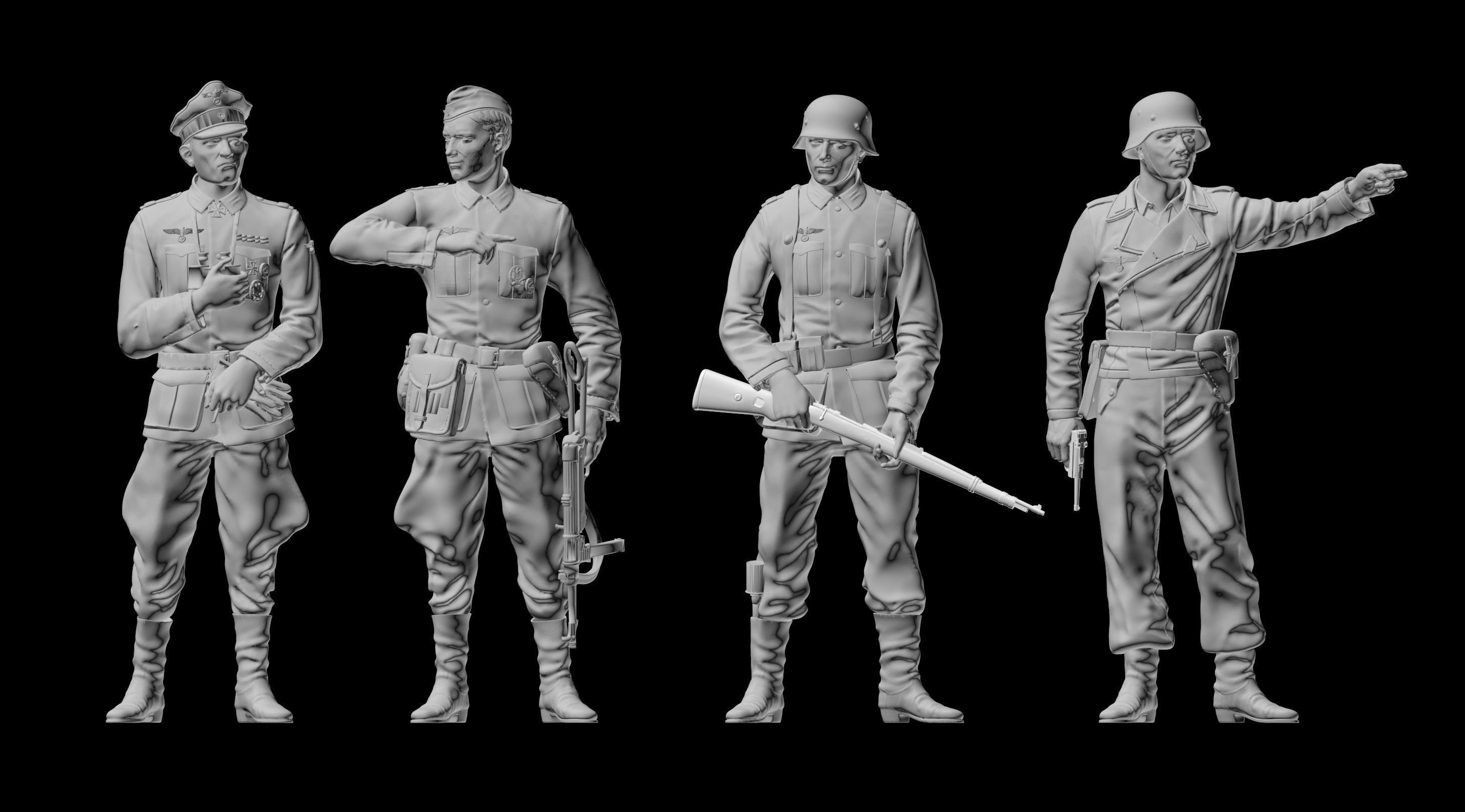 German soldiers 3D model 3D printable | CGTrader