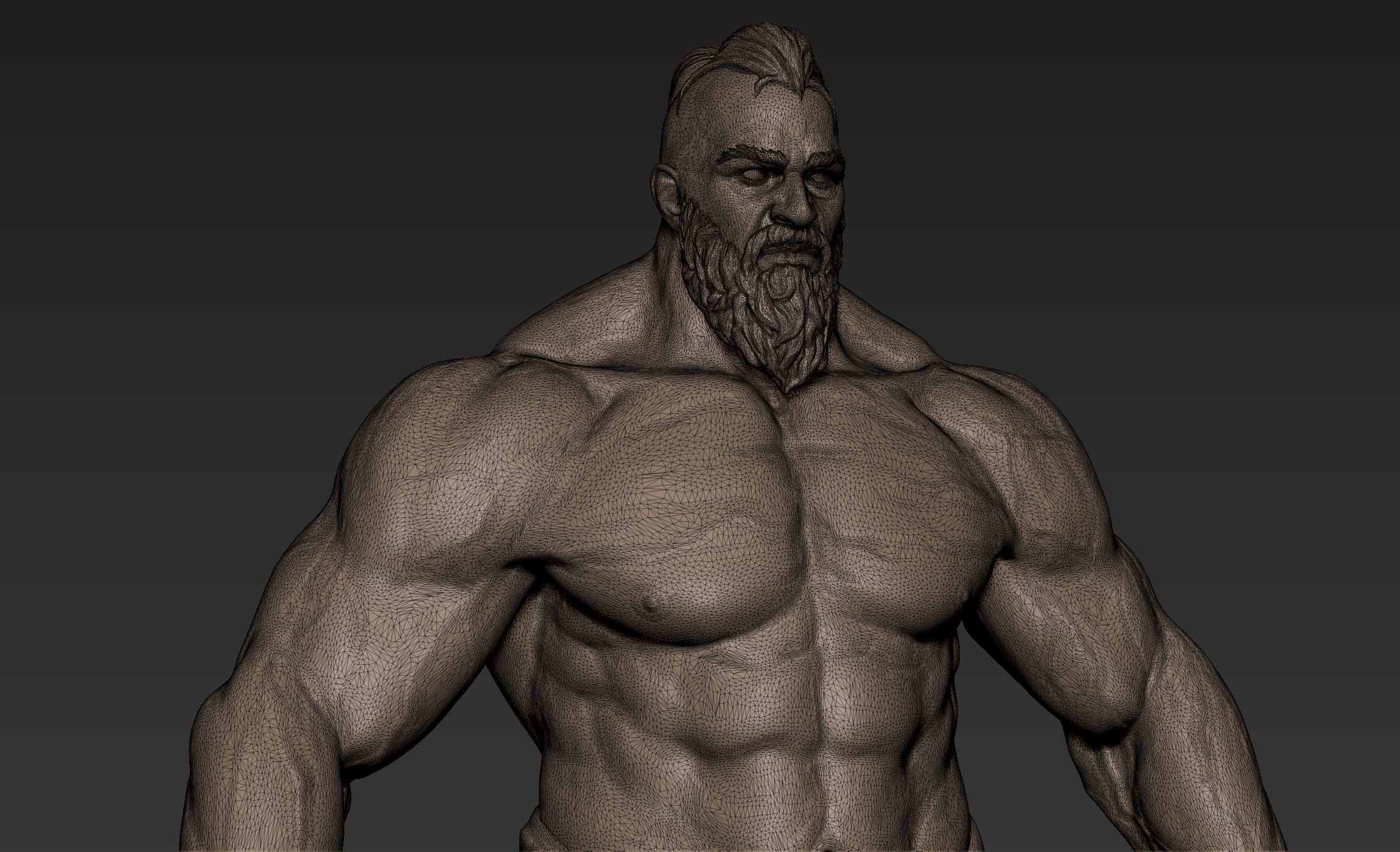 Giant Muscular Man Basemesh 3D model | CGTrader