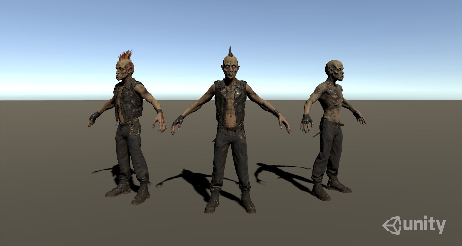 3D model Zombie punk biker VR / AR / low-poly | CGTrader
