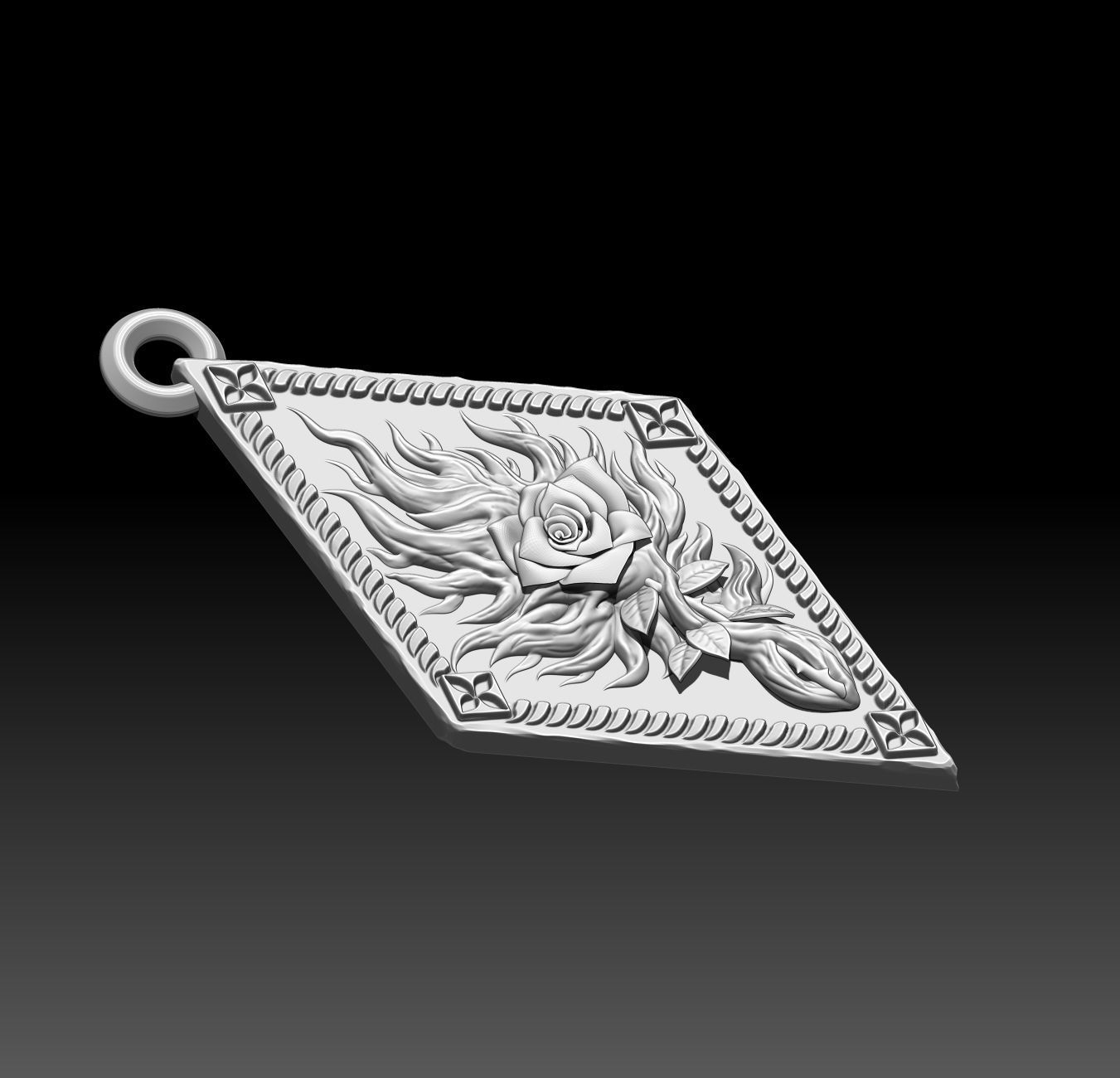 WITCHER ORDER OF THE FLAMING ROSE AMULET 3D model 3D printable | CGTrader