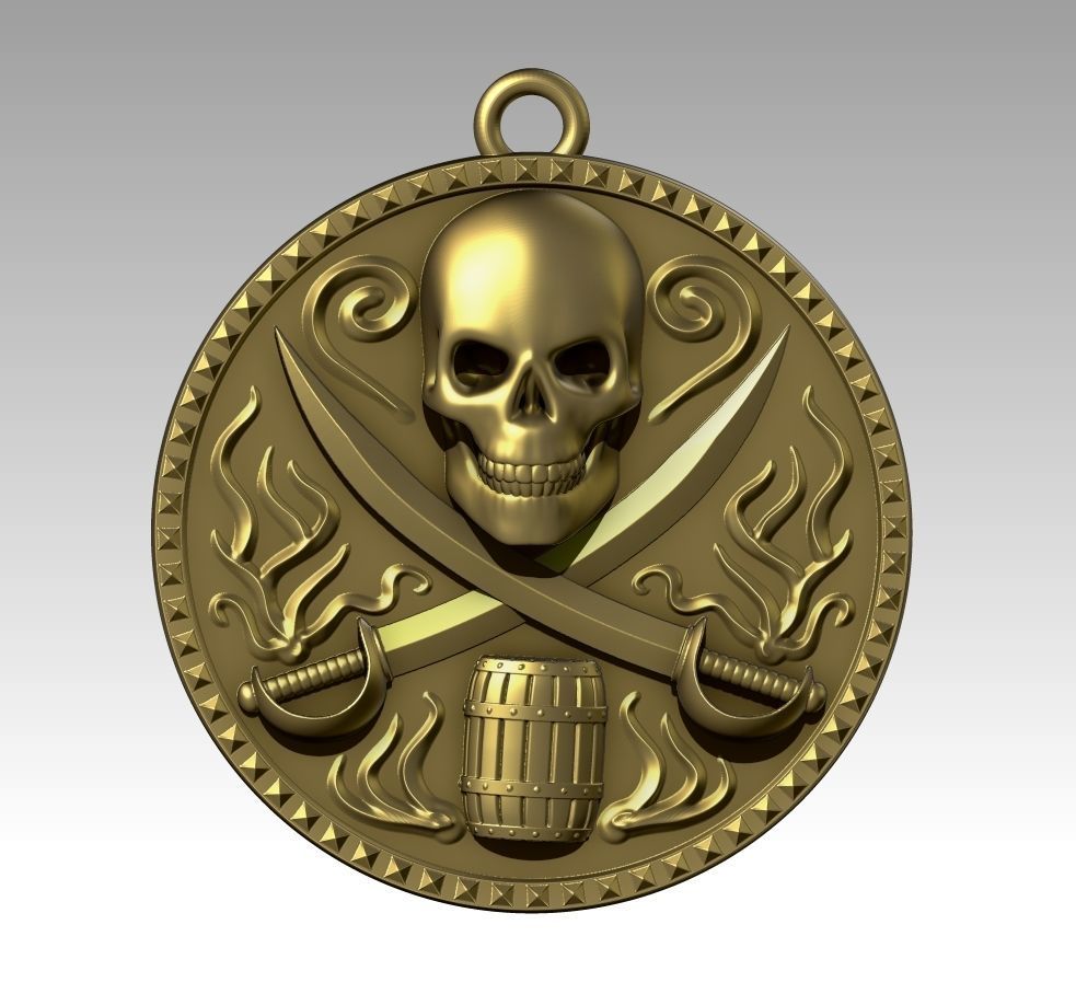 PIRATE MEDALS 3D model 3D printable | CGTrader