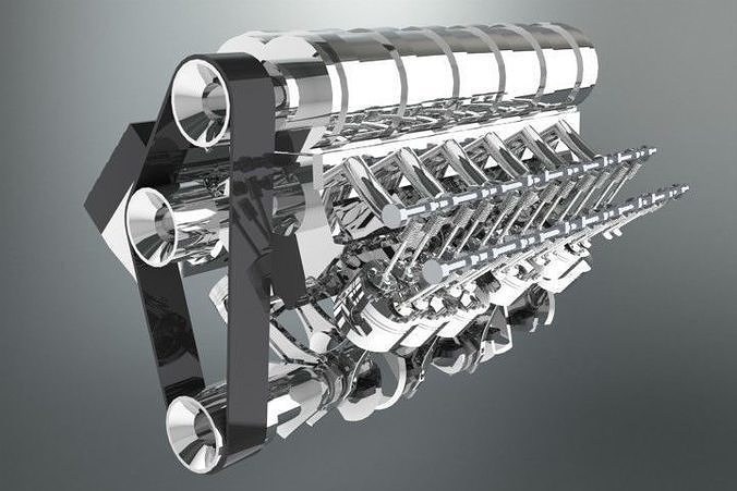 V12 Engine free 3D model | CGTrader