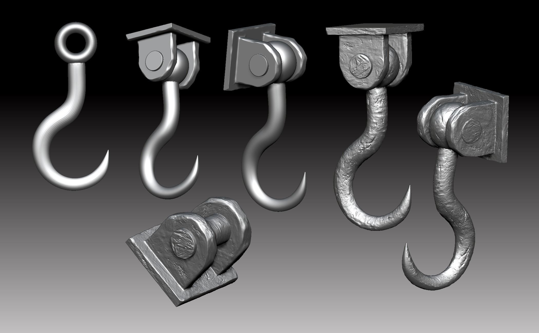 WICKED MEATHOOK 12 X PACK 3D model 3D printable | CGTrader