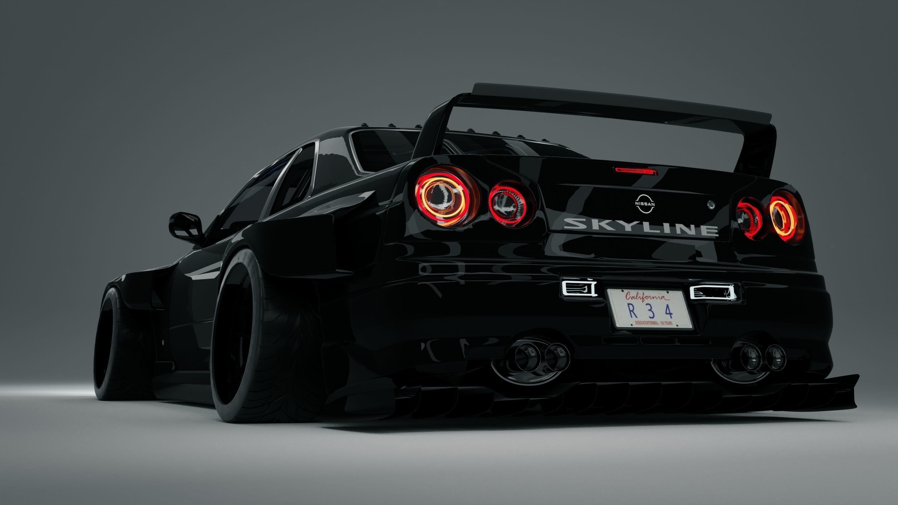 Nissan R34 Skyline widebody twin turbo 3D model | CGTrader