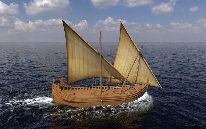 Medieval boat 3D model animated rigged | CGTrader