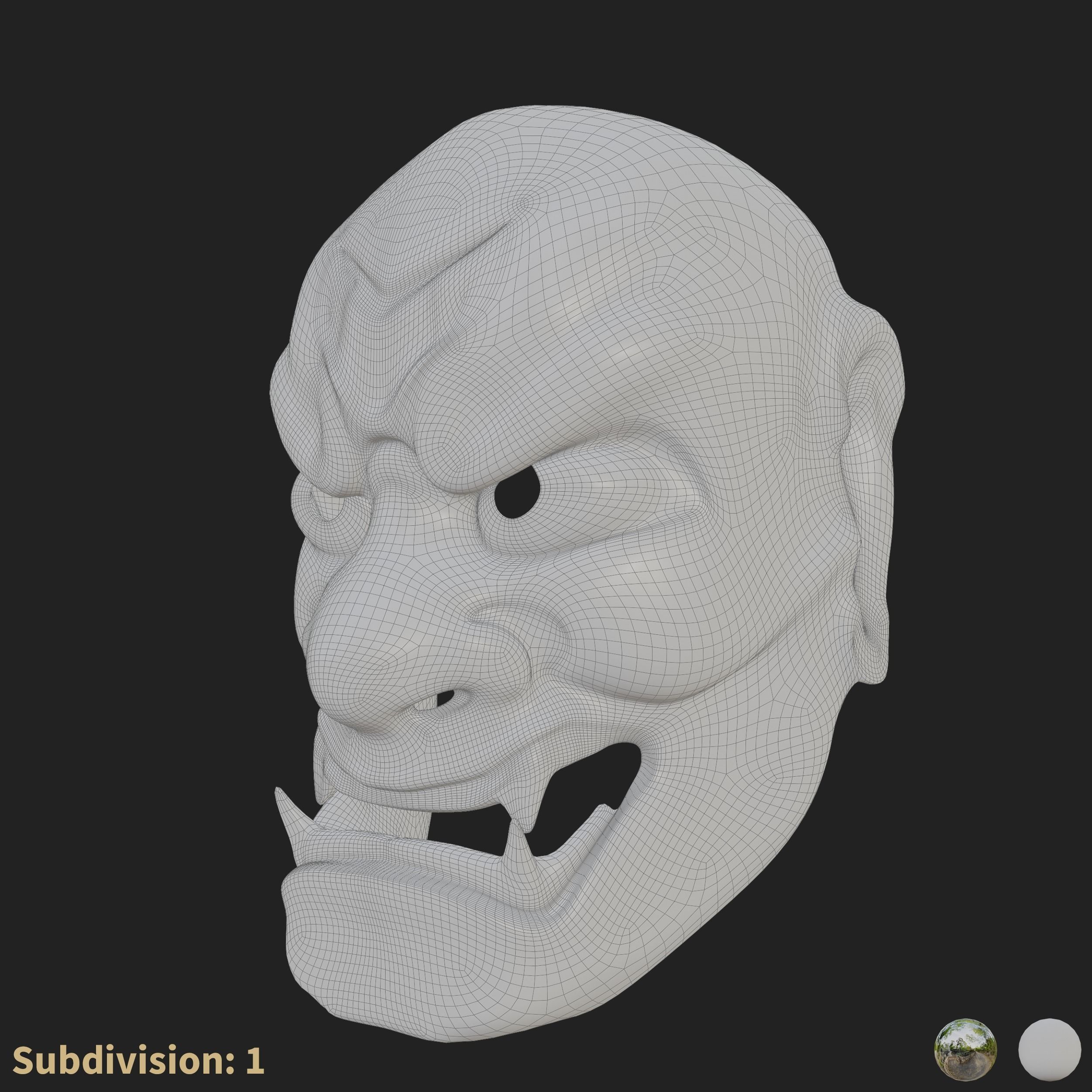 Japanese Mask Shikami Noh theatre mask 3d model 3D model | CGTrader