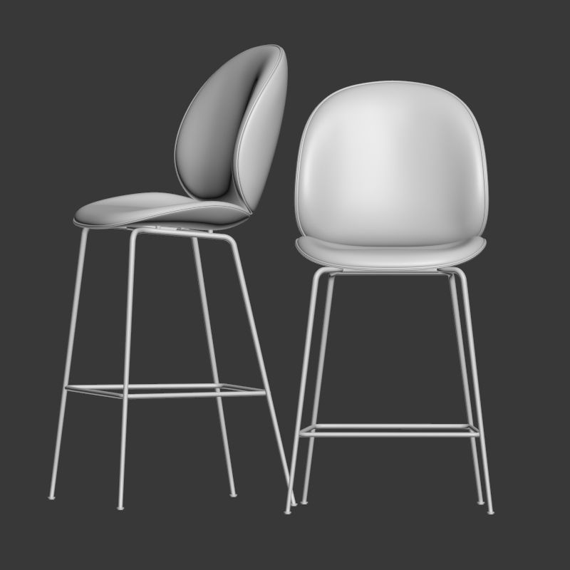 Gubi Beetle Bar Stool Coutner Stool 3D model | CGTrader