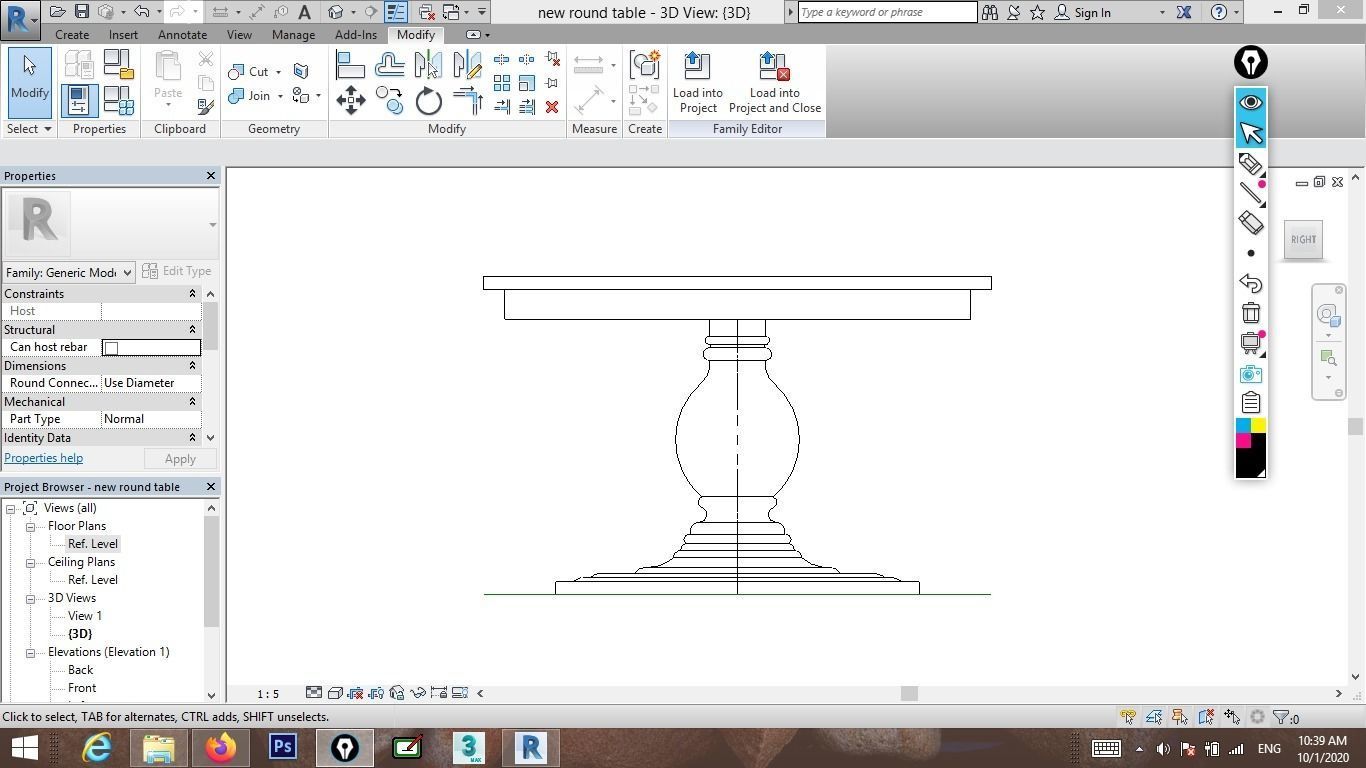 revit 2017 classic round table parametric 3D model | CGTrader