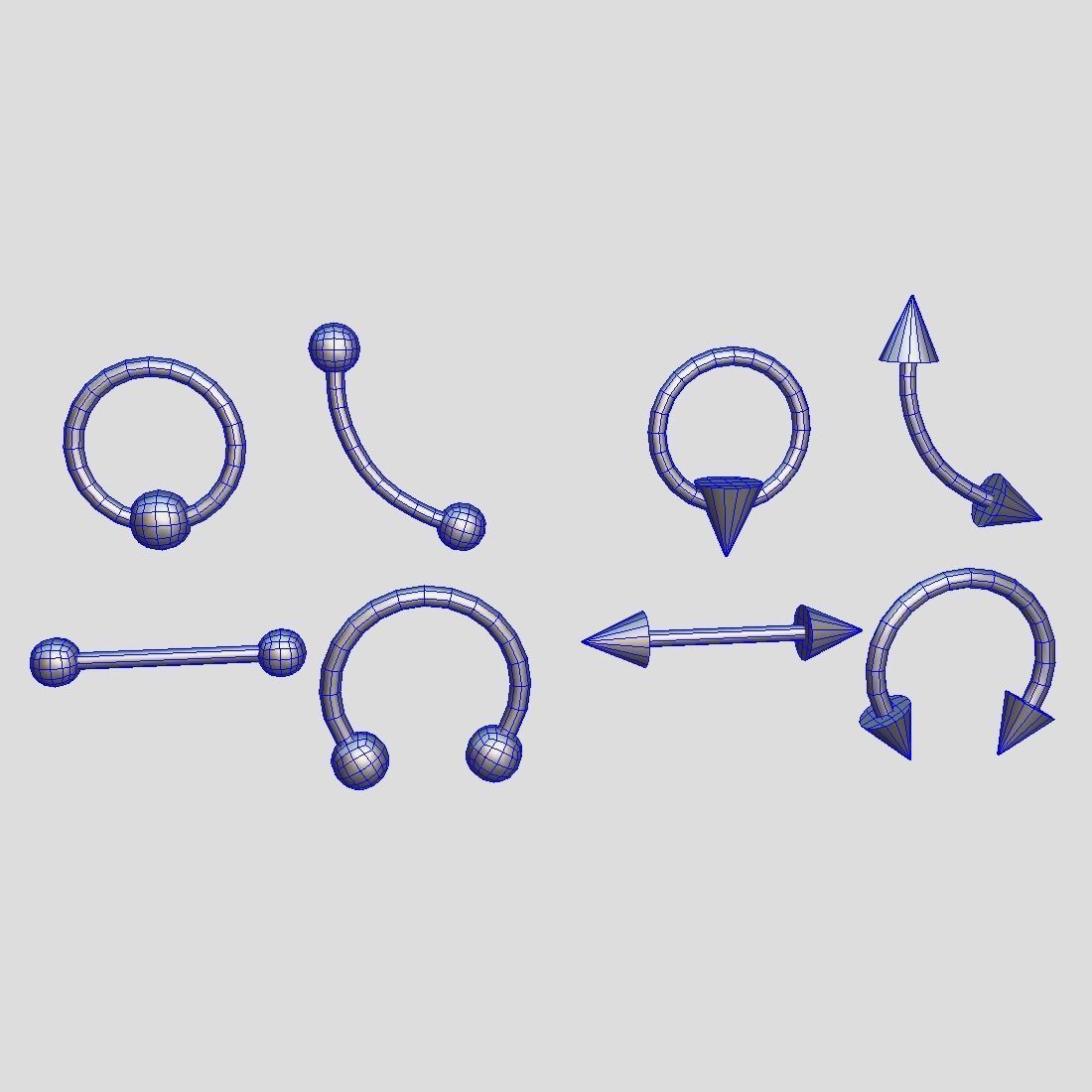 3D model Piercings Pack VR / AR / low-poly | CGTrader