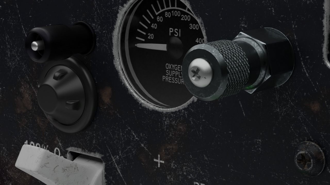 F16 Oxygen Regulator Panel 3D model rigged | CGTrader