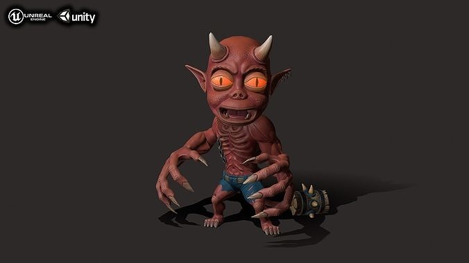 3D model Small Daemon - Game Ready VR / AR / low-poly rigged animated ...