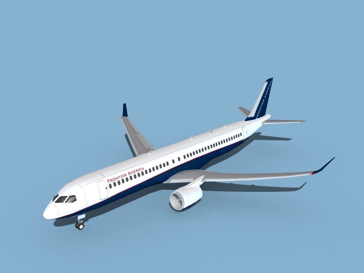 Airbus A320-300 Frontiers America 3D model rigged | CGTrader
