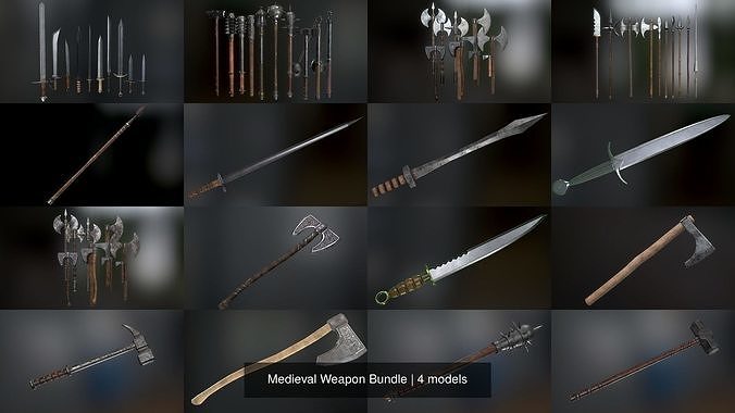 3D Model Collection Medieval Weapon Bundle VR / AR / low-poly | CGTrader