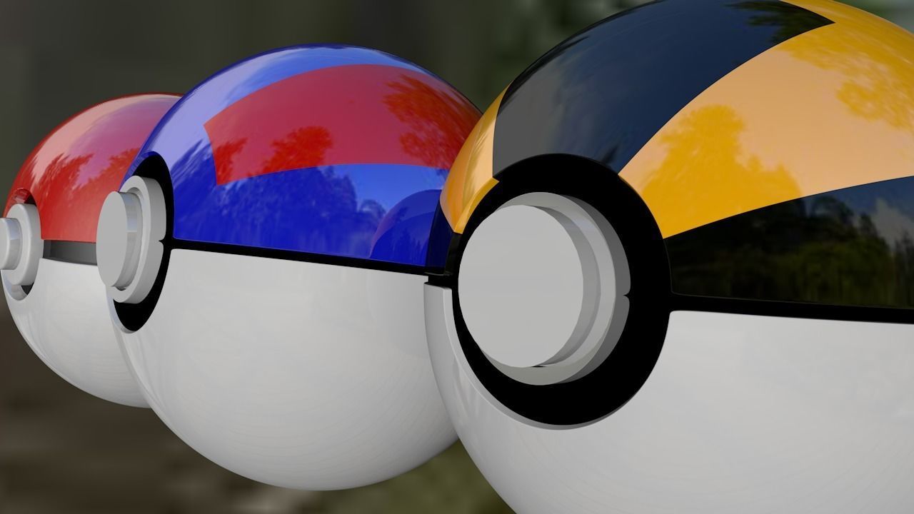 PokeBall GreatBall and UltraBall 3D model | CGTrader
