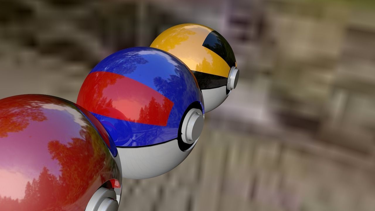 PokeBall GreatBall and UltraBall 3D model | CGTrader