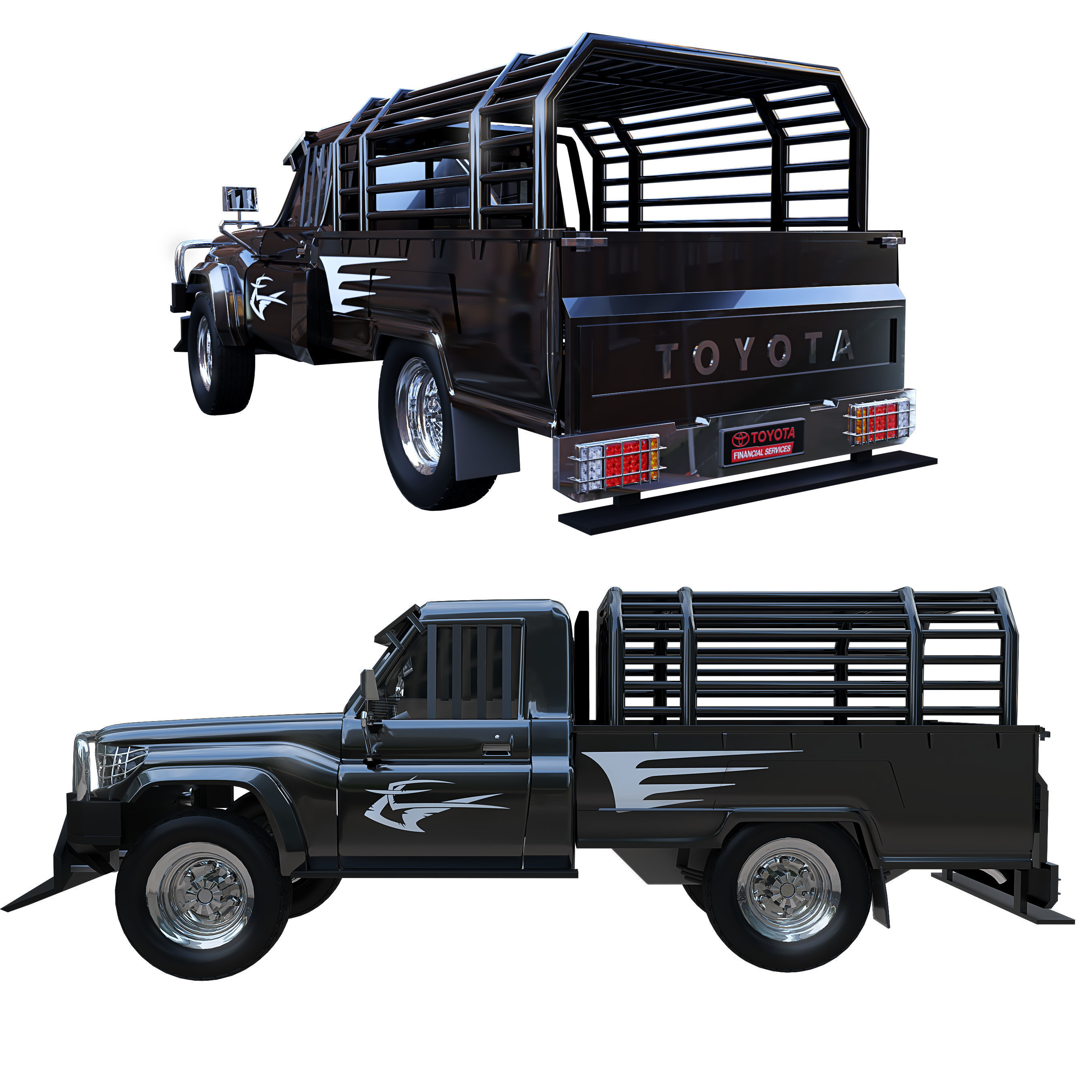 Toyota shadow theme low poly and high poly 3D model | CGTrader