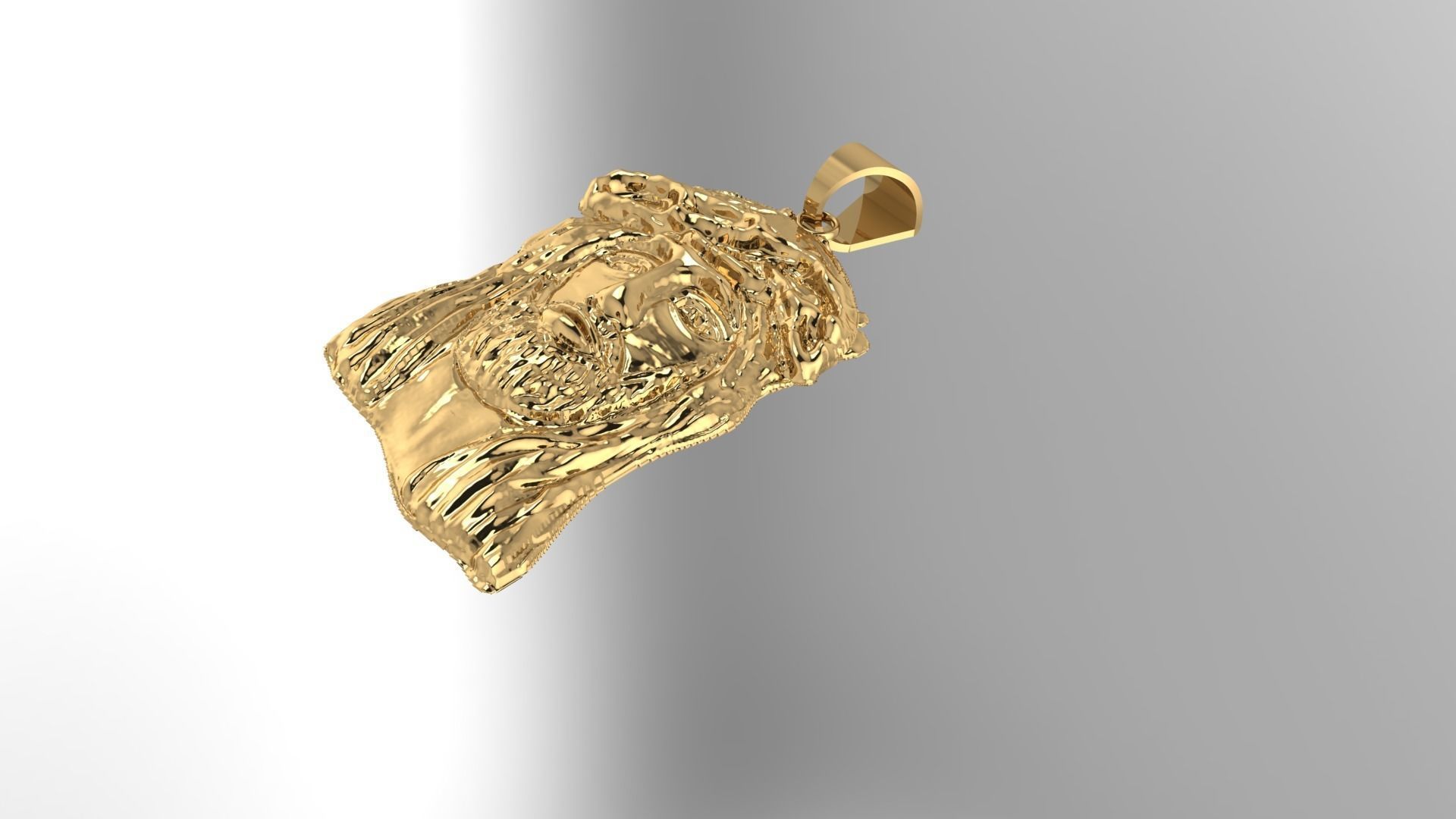 Detailed Jesus Christ Gold Necklace 3D model 3D printable | CGTrader