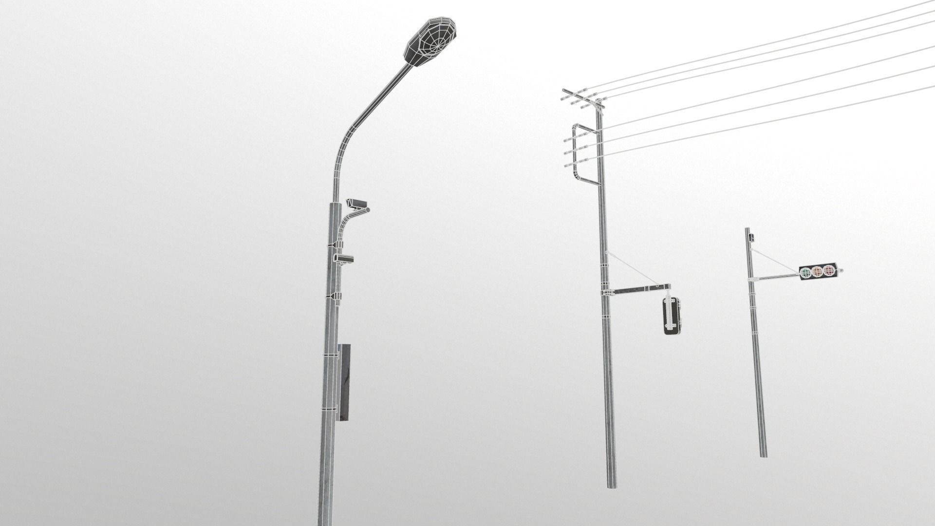 3D model Traffic Lights and Tokyo Poles - Textures VR / AR / low-poly ...